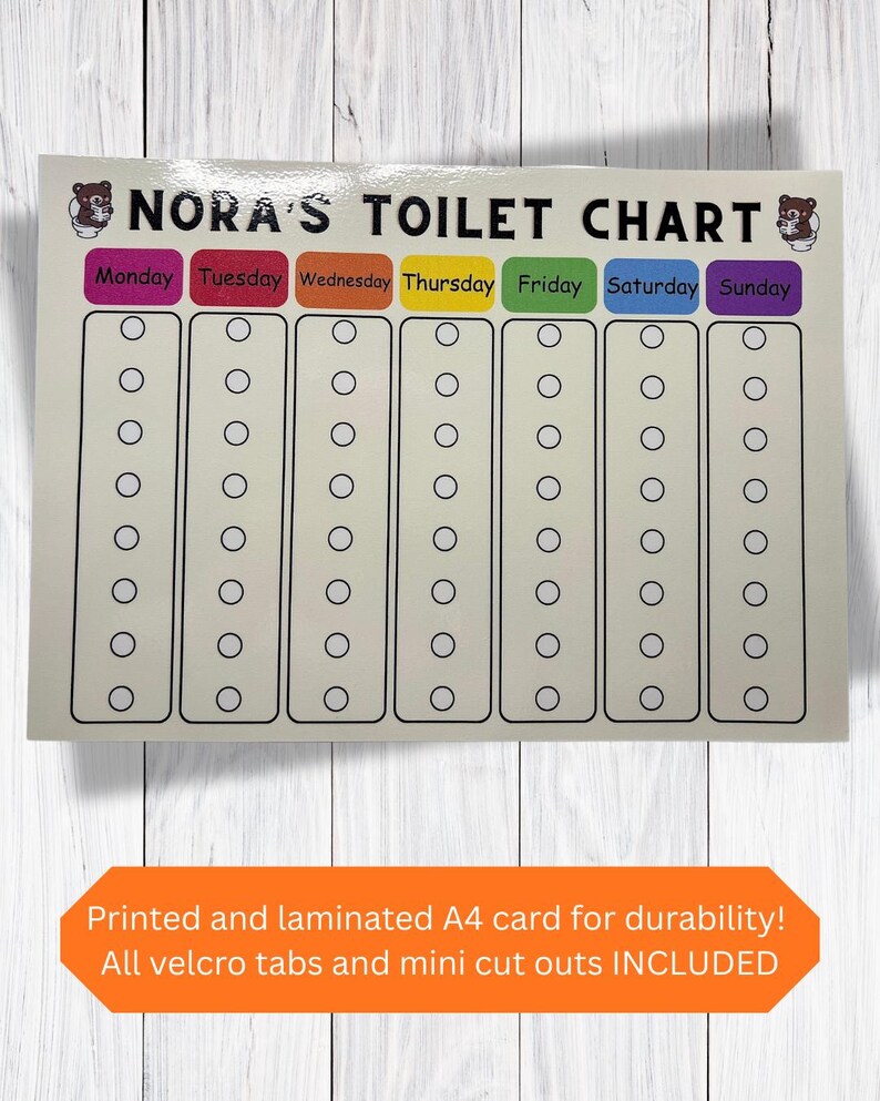 Toilet Training Chart for Kids - Personalised Potty Reward Chart ...