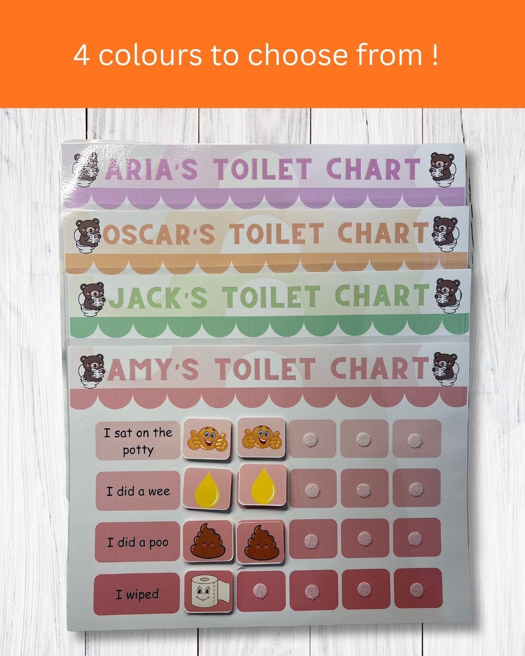 Personalised Daily Potty Training Chart for Kids - Toilet Training ...