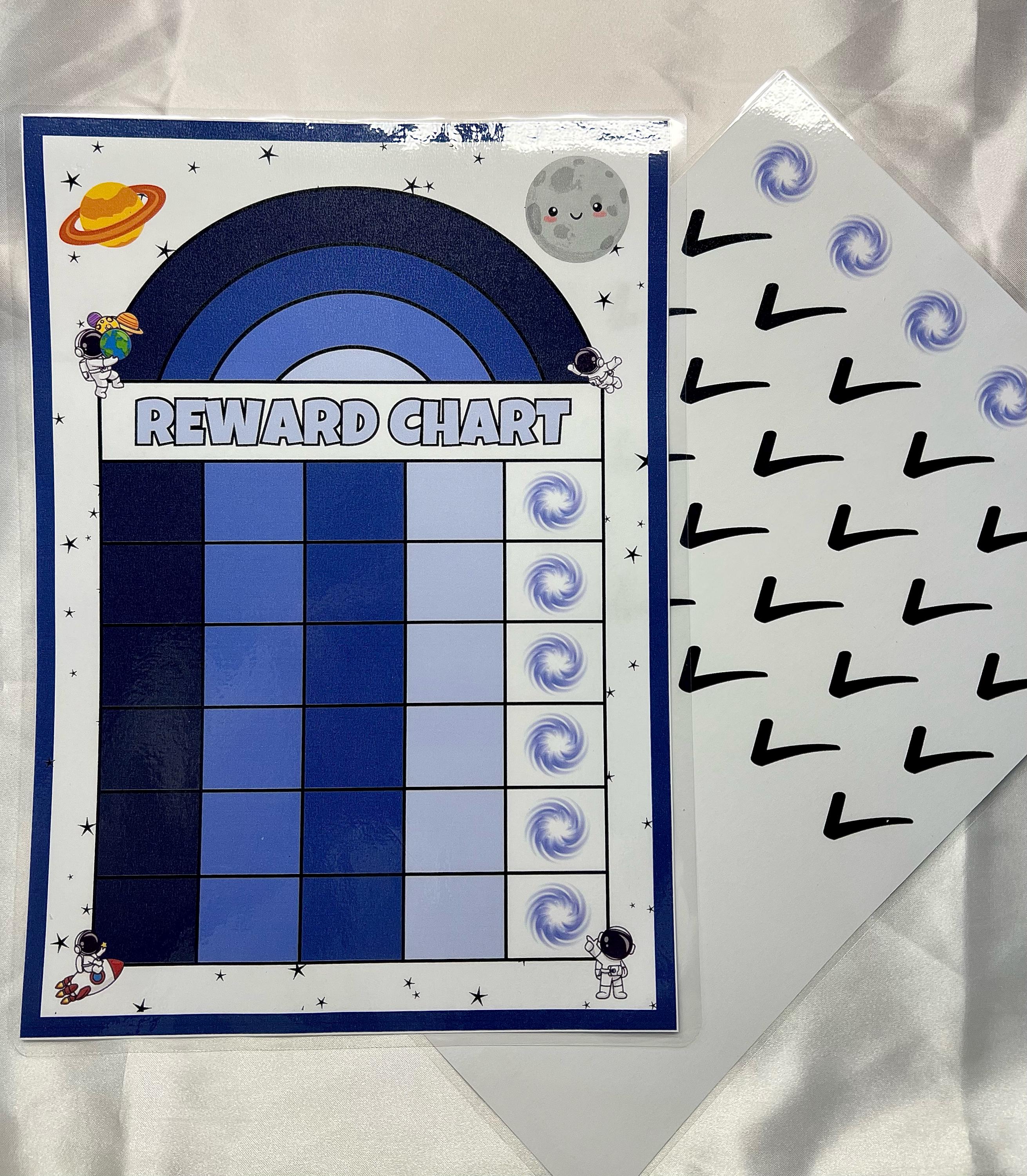 Reward Chart for Kids – Space Theme Reusable Behaviour Tracker ...