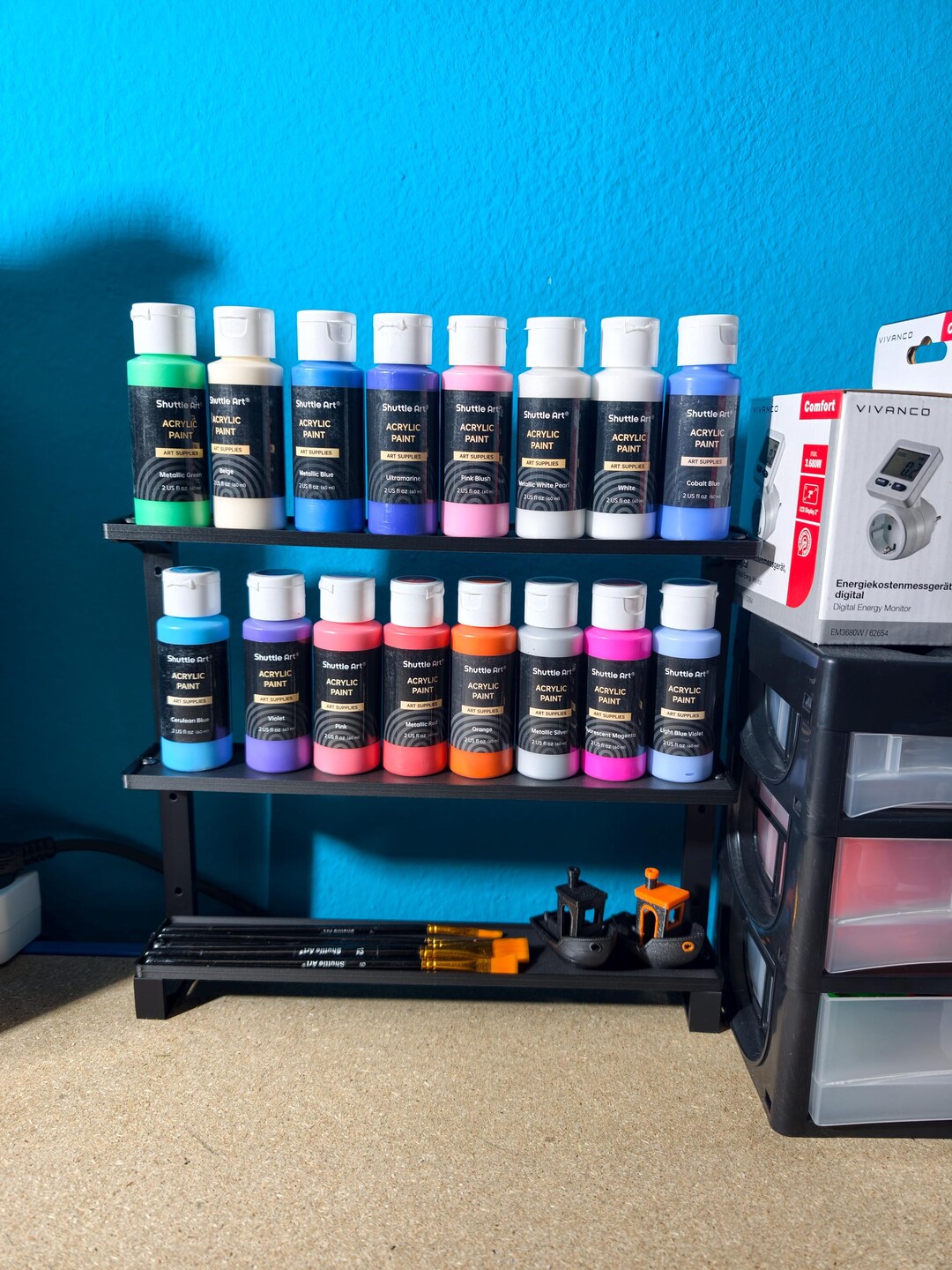 Flexishelf Paint Rack – Shelf for Acrylic Paints, Brushes & Hobby ...