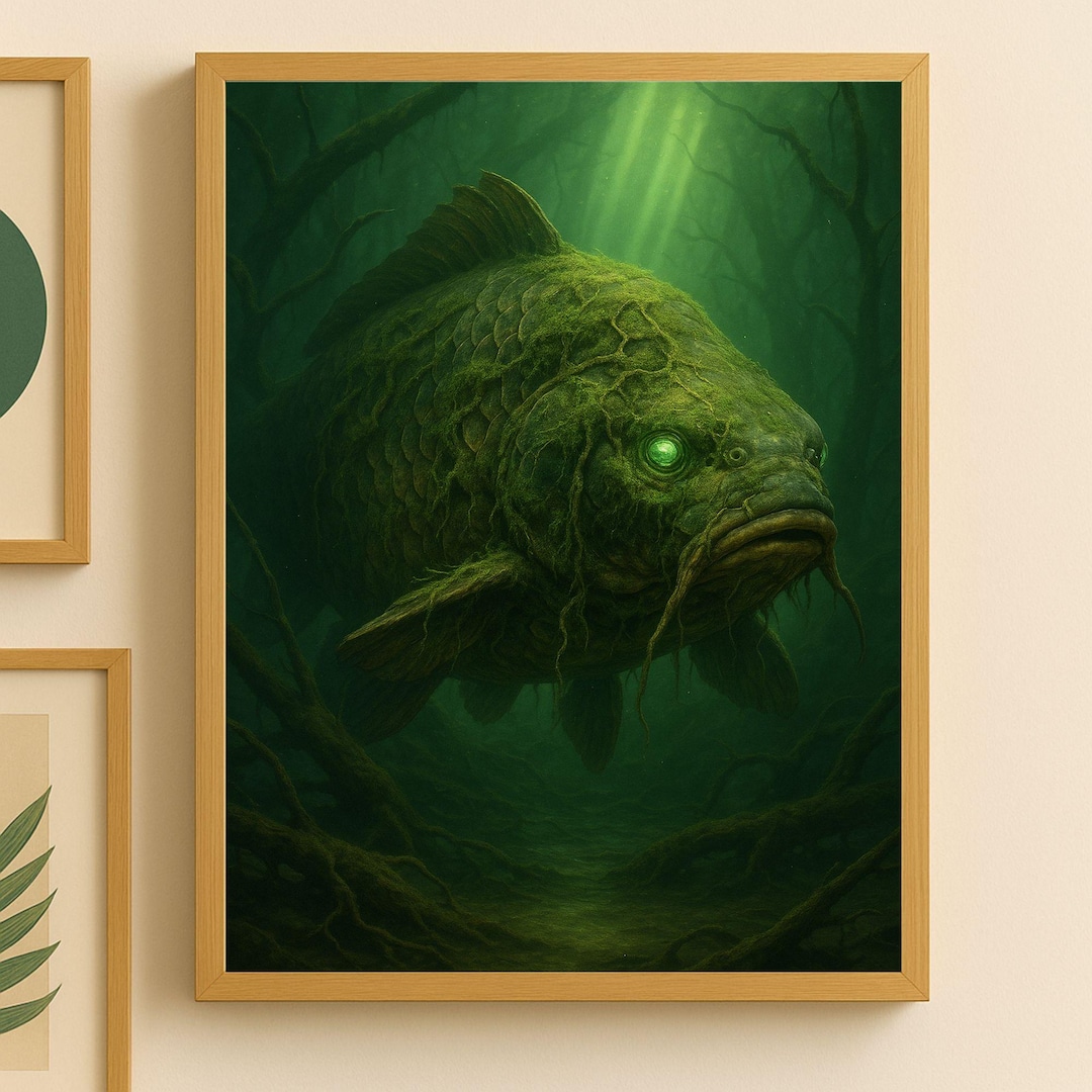 Carp Poster Fishing Wall Art Fish Digital Download Printable Underwater ...