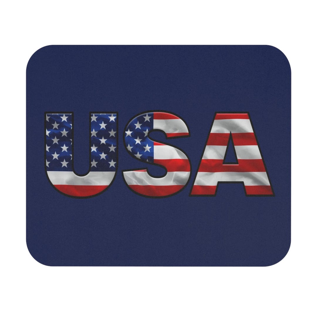 USA Flag Letters Mouse Pad | American Flag Desk Mousepad - Etsy