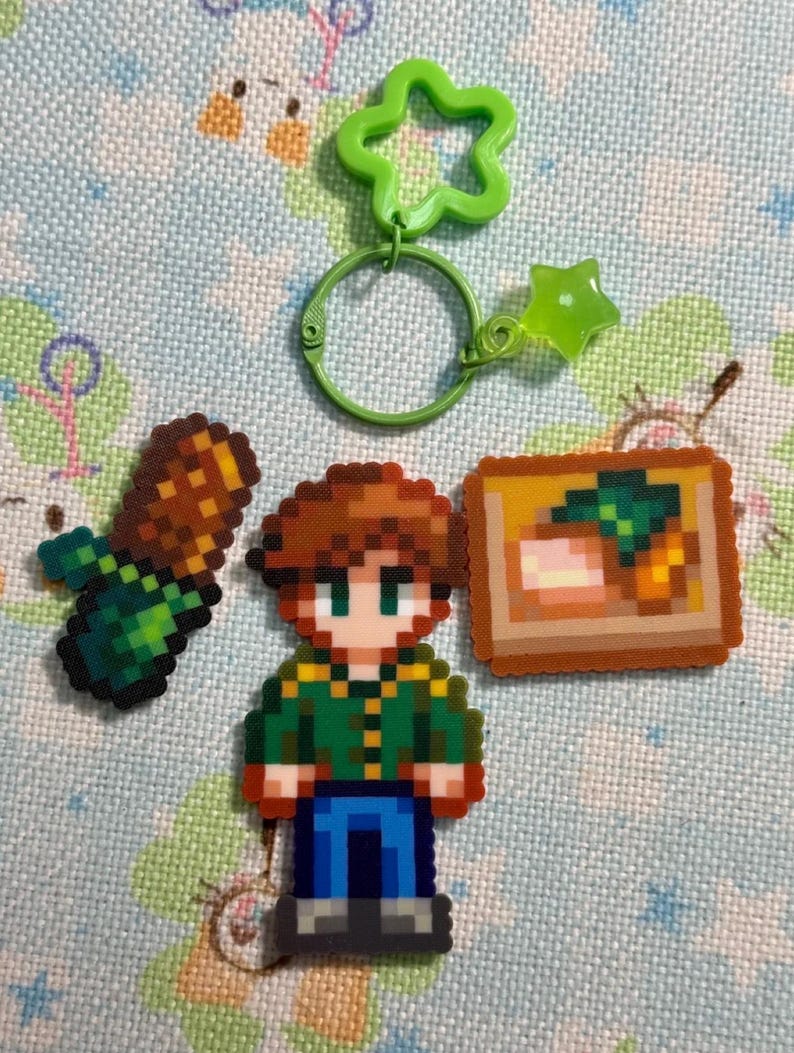 Handmade Stardew Valley Pixel Art Keychains | Sebastian Abigail Shane ...