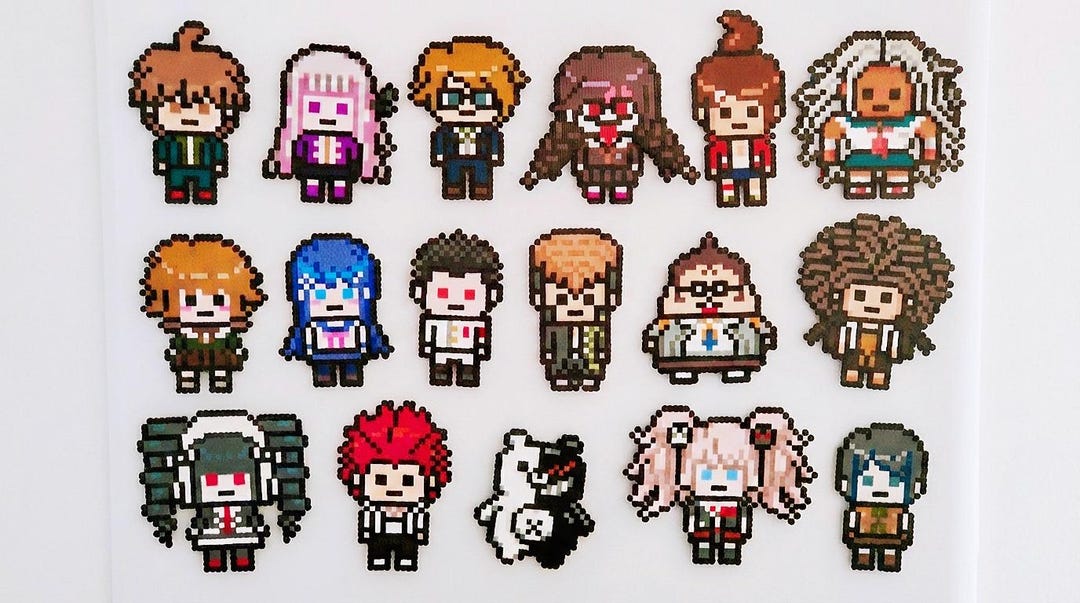 Danganronpa 1 Pixel Art Keychain & Magnet | Monokuma Junko Kyoko ...