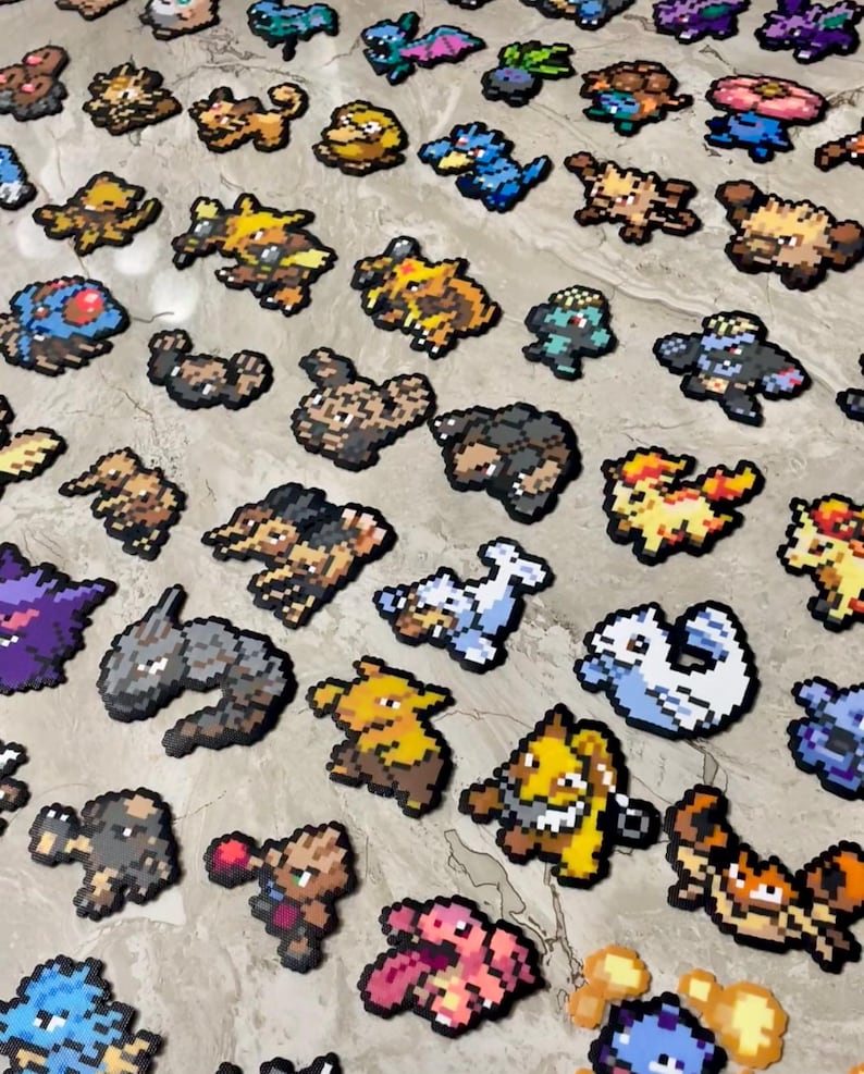 Custom Pocket Creature Pixel Art Keychain & Magnet | Original 151 All ...