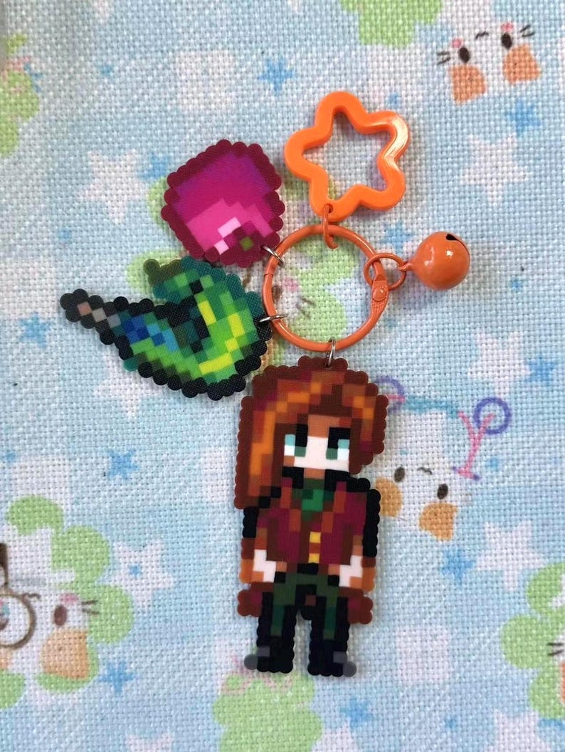 Handmade Stardew Valley Pixel Art Keychains | Sebastian Abigail Shane ...