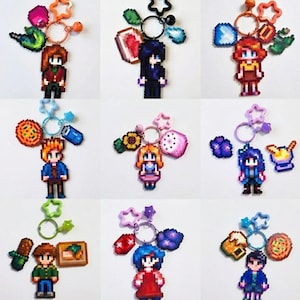 Handmade Stardew Valley Pixel Art Keychains | Sebastian Abigail Shane ...