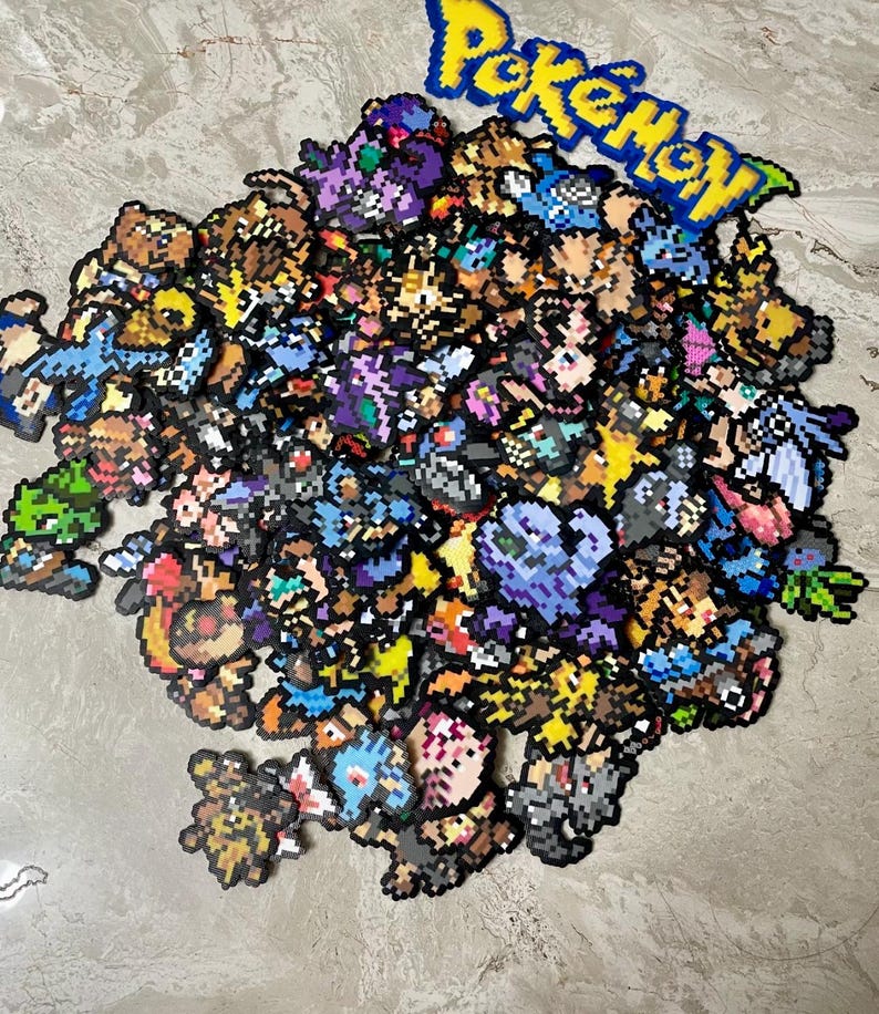 Custom Pocket Creature Pixel Art Keychain & Magnet | Original 151 All ...