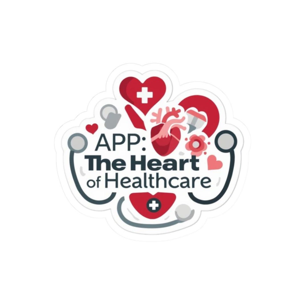 App the Heart of Healthcare Kiss-cut Sticker | Stethoscope Heart ...