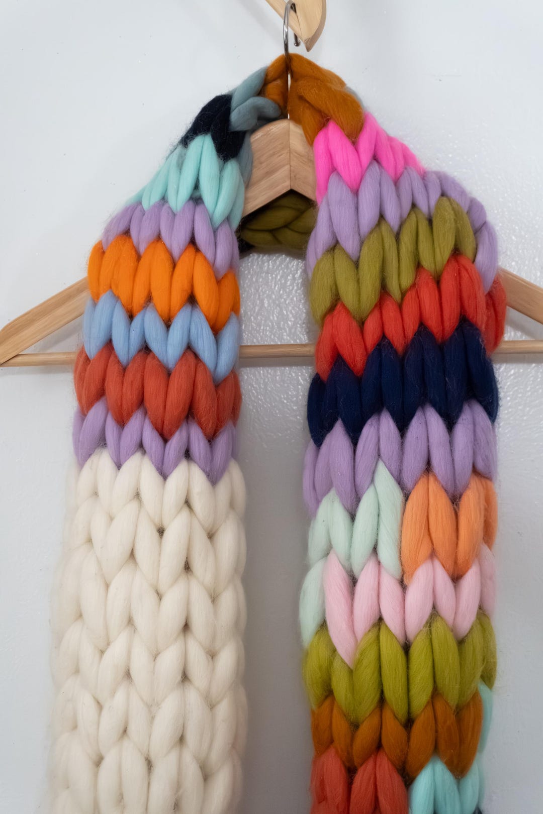 Chunky Knit Merino Wool Scarf: Womens / Mens Handmade Winter Scarf - Etsy