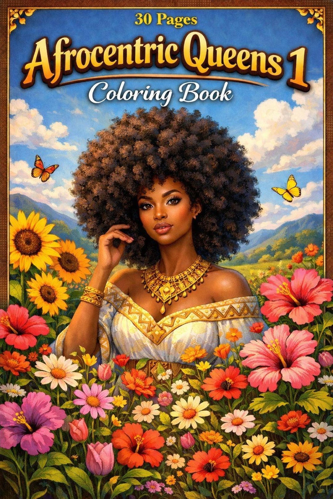 Afrocentric Queens 1 Coloring Book Printable, Coloring Pages PDF ...