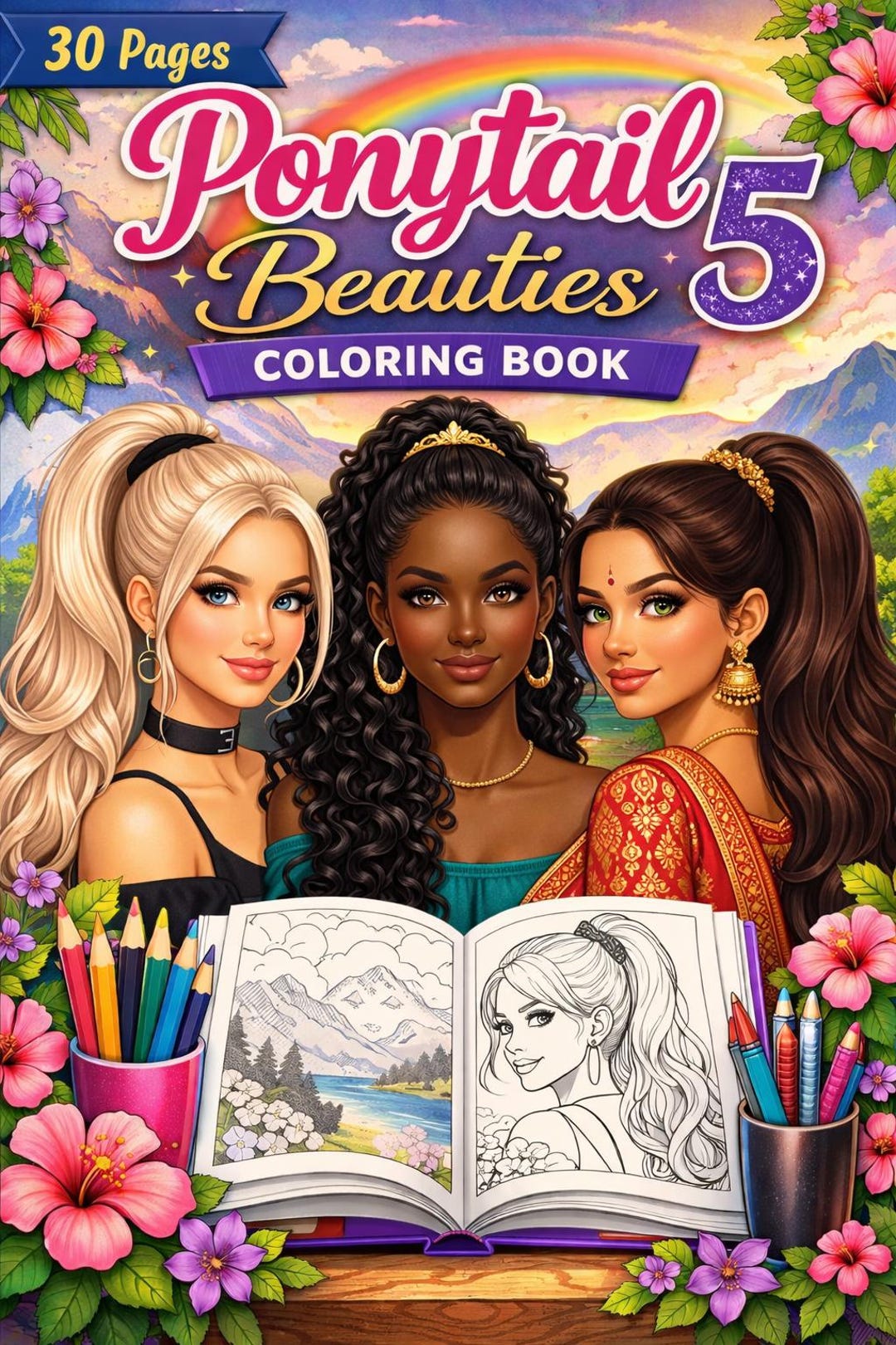 Ponytail Beauties 5 Coloring Book Printable, Coloring Pages PDF ...