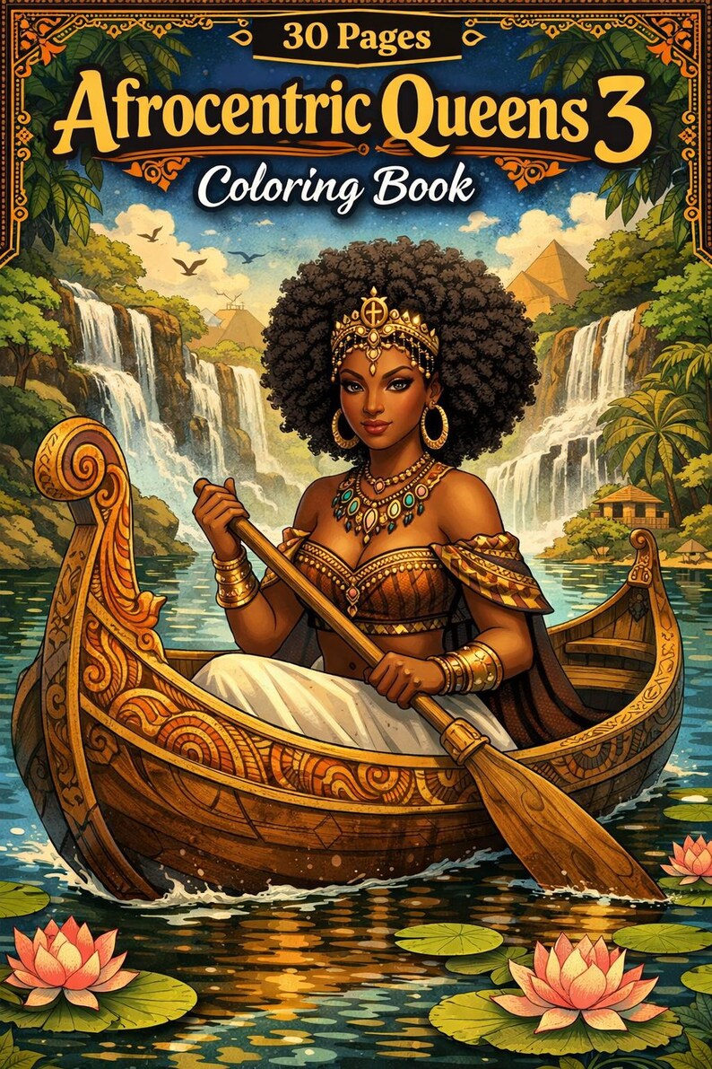 Afrocentric Queens 3 Coloring Book Printable, Coloring Pages PDF ...