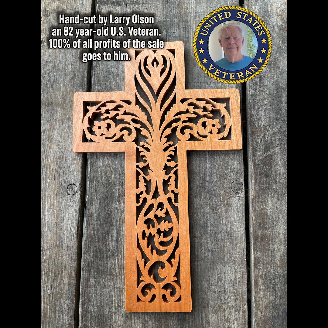 Large Hand-carved Wooden Crosses Wall Decoration, Cross Wall Decoration ...