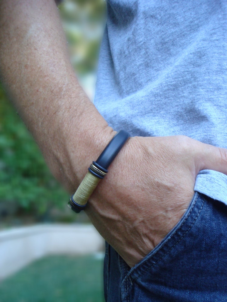 NEW Vegan Black Flexible Bracelet With Brass Magnetic Clasp: - Etsy