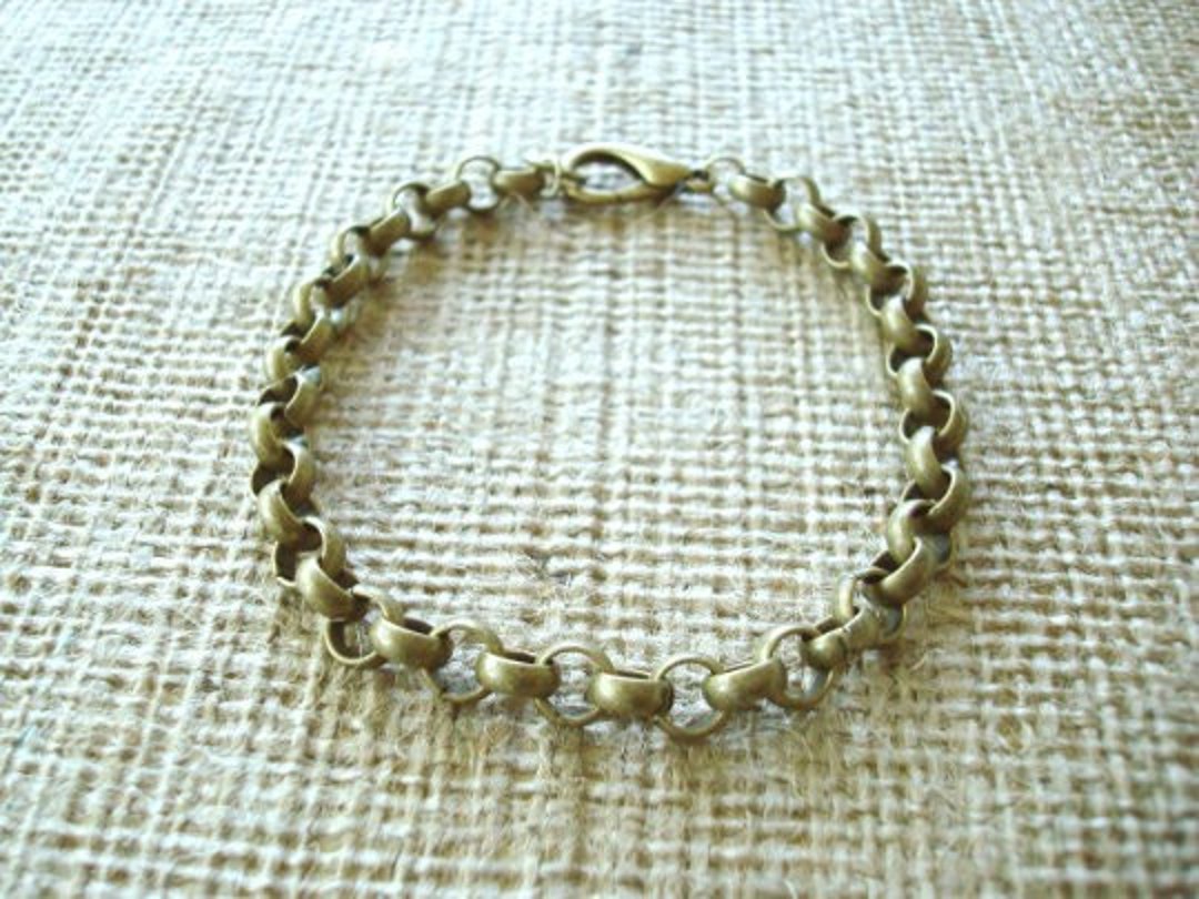 Rolo Chain Bracelets Anklets Brass Copper Brushed Gun - Etsy