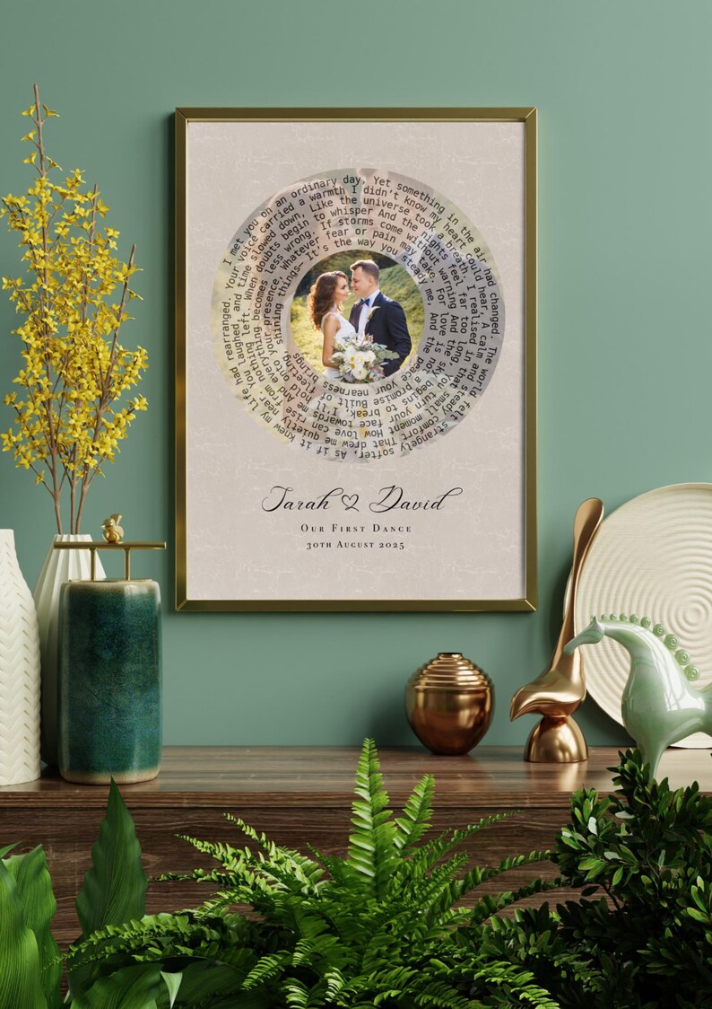 Personalized Song Lyrics Vinyl Record Print, First Dance Anniversary ...