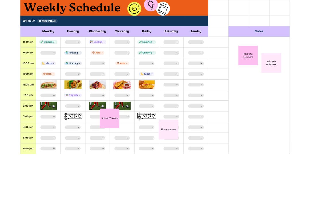Digital Weekly Calendar for School and Teachers - Etsy