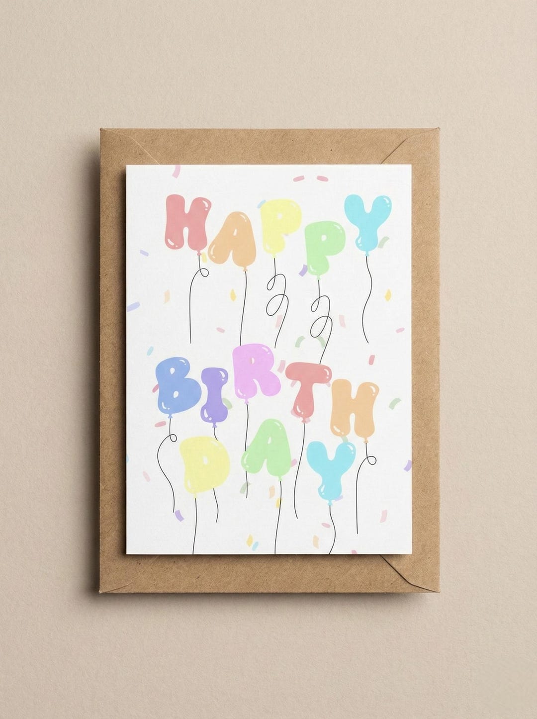 Birthdaycard 'balloons!' - Template, Printable Card - Etsy