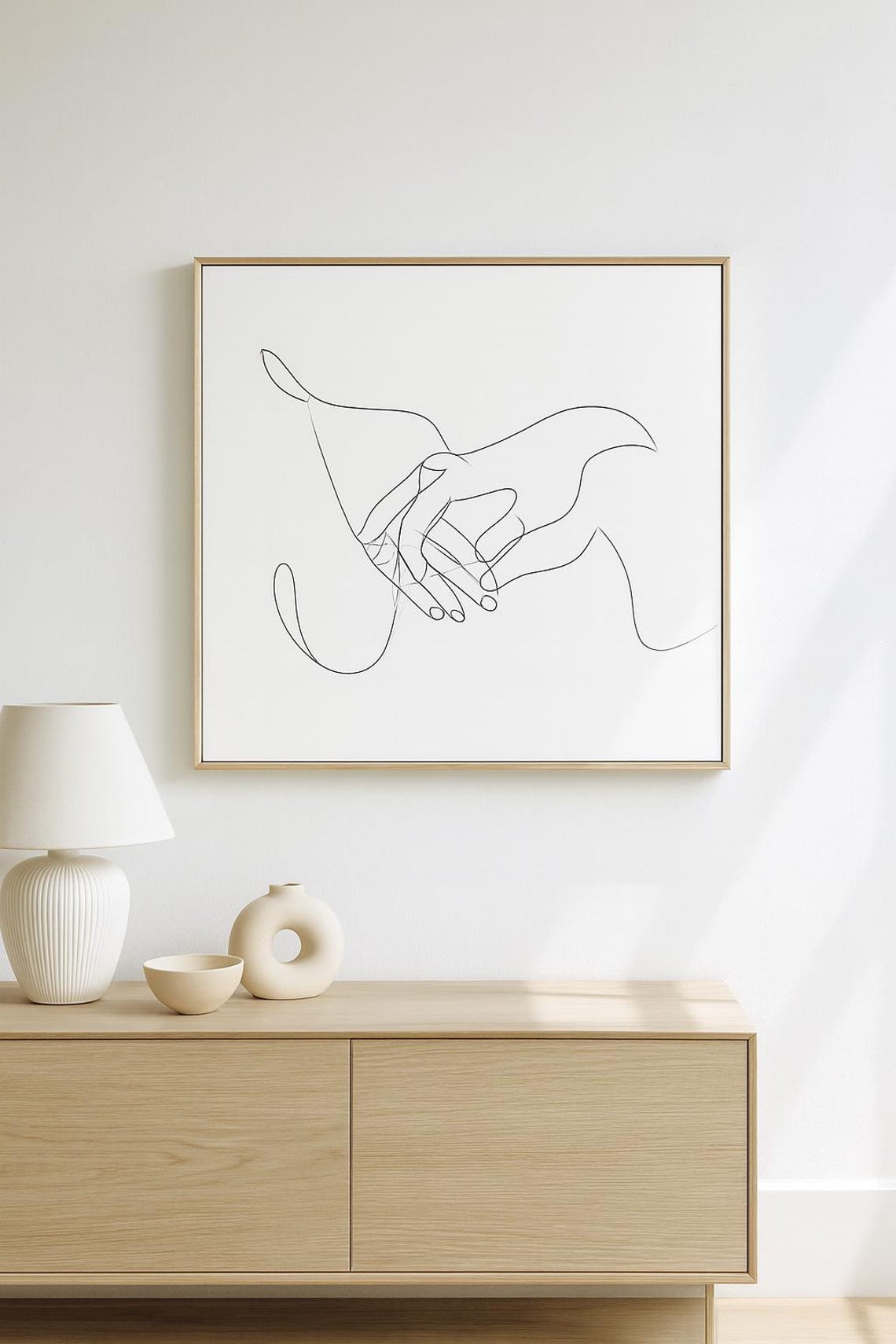 One Line Hands Drawing Printable, Minimalist Couple Line Art, Modern ...
