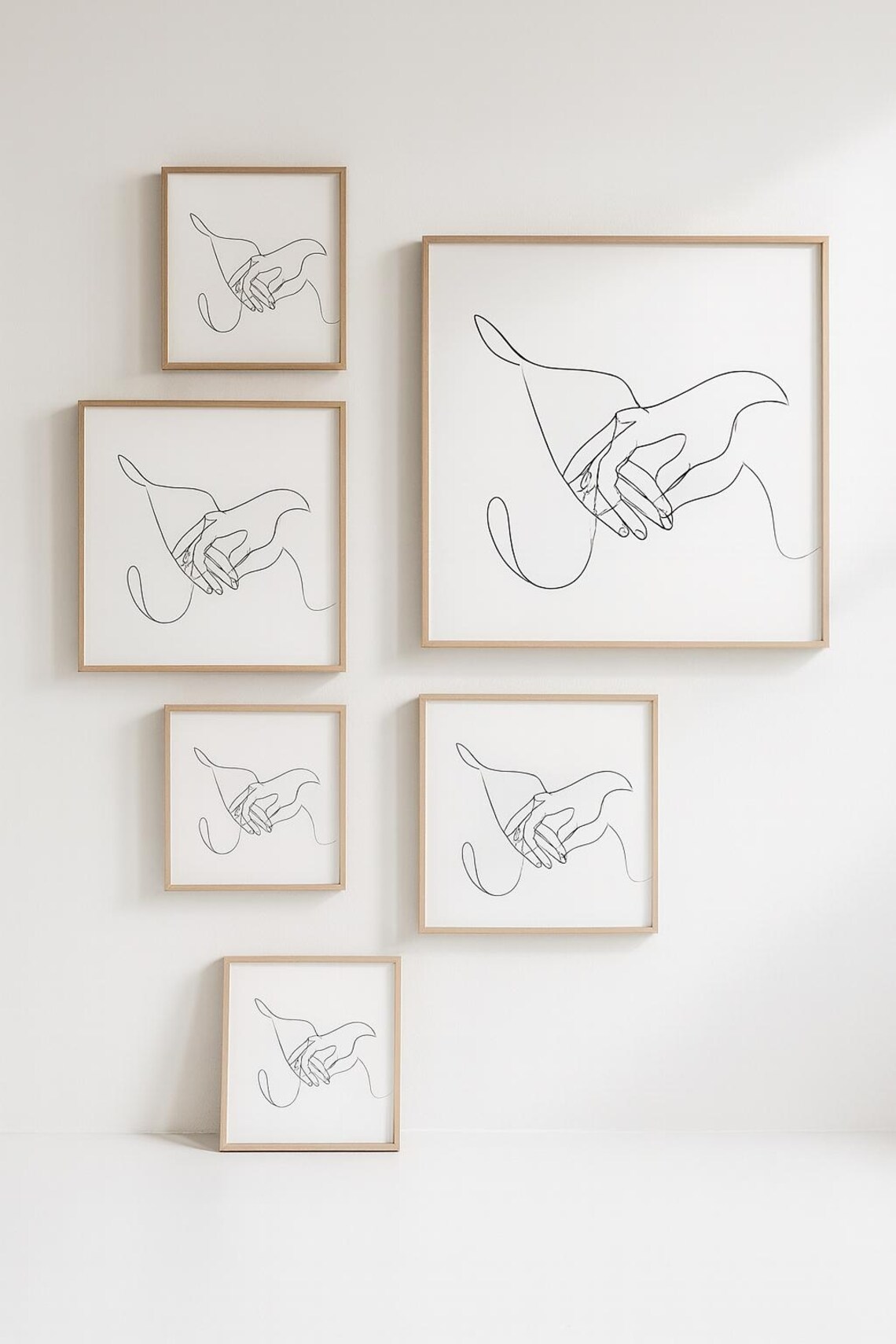 One Line Hands Drawing Printable, Minimalist Couple Line Art, Modern ...