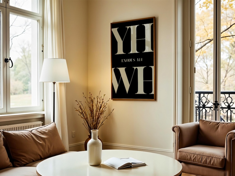 YHWH Typography Wall Art Printable | Christian Digital Download ...