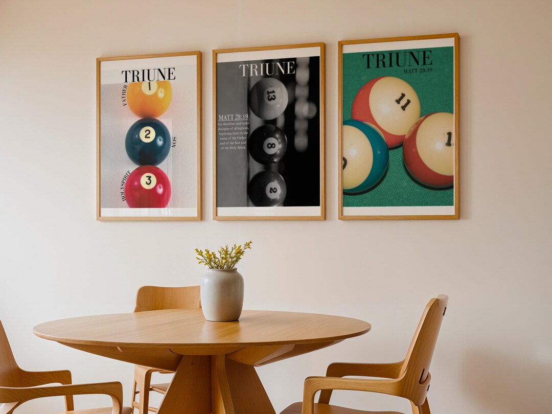 Minimalist Billiards Holy Trinity Art Print, Wall Art Set of 3: Trendy ...