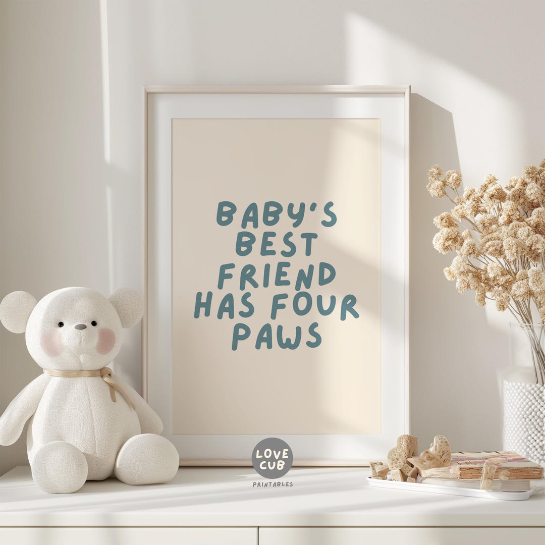 Dog Aesthetic Print, Baby Reveal Typography Poster, Dog Mom Gift, Dog ...