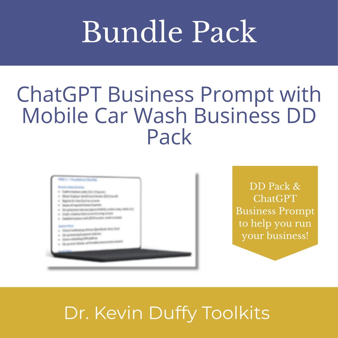 Mobile Car Wash Business Buyer Bundle | Due Diligence Pack + Chatgpt ...