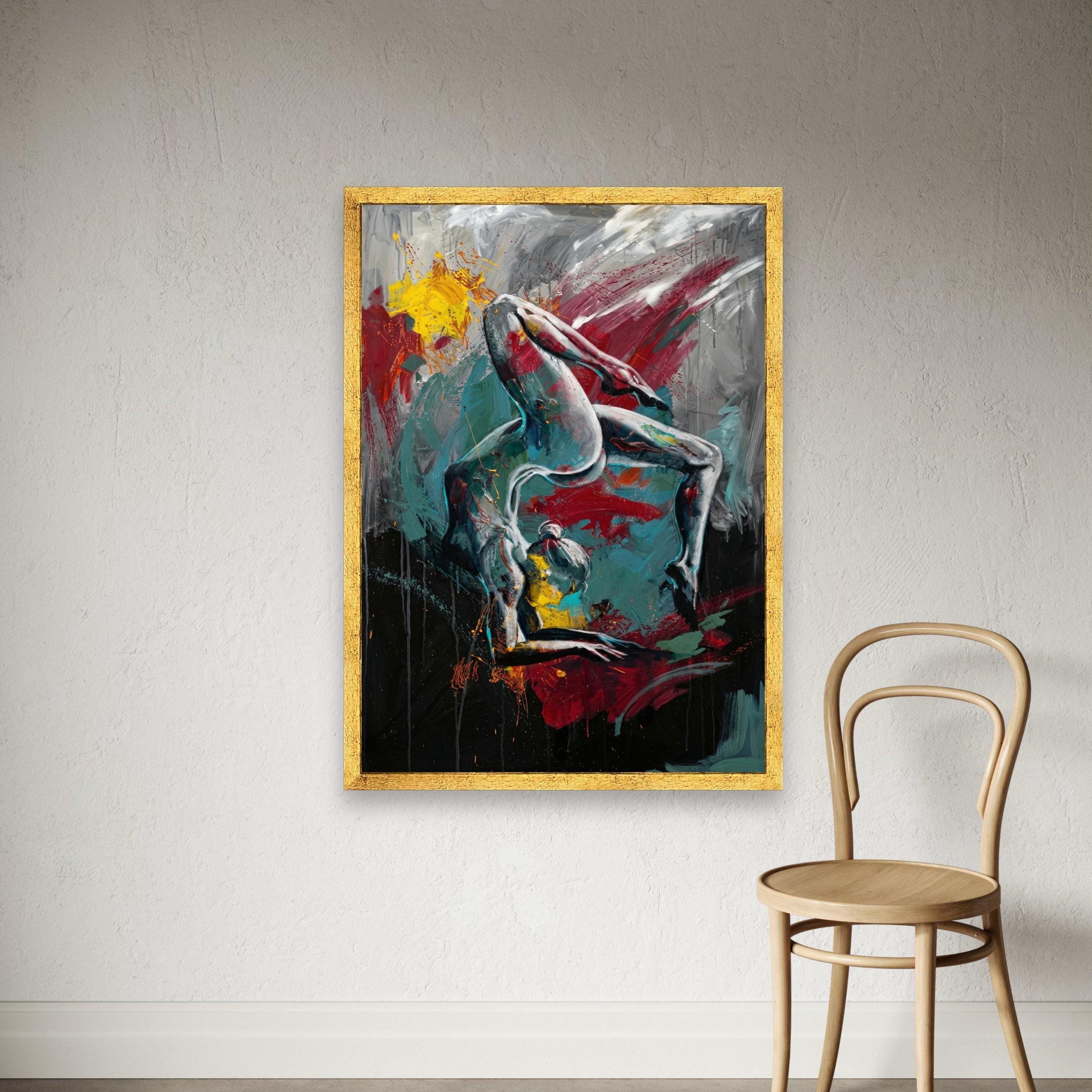 Abstract Contortionist Pose Canvas, Modern Figurative Art, Dynamic Body ...