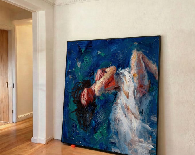Abstract Contortionist Pose Canvas, Modern Figurative Art, Dynamic Body ...