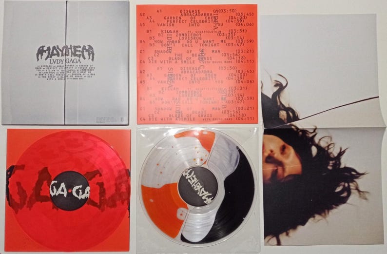 Lady Gaga – Mayhem Liquid Filled Vinyl | Orange & Black Etched Double ...