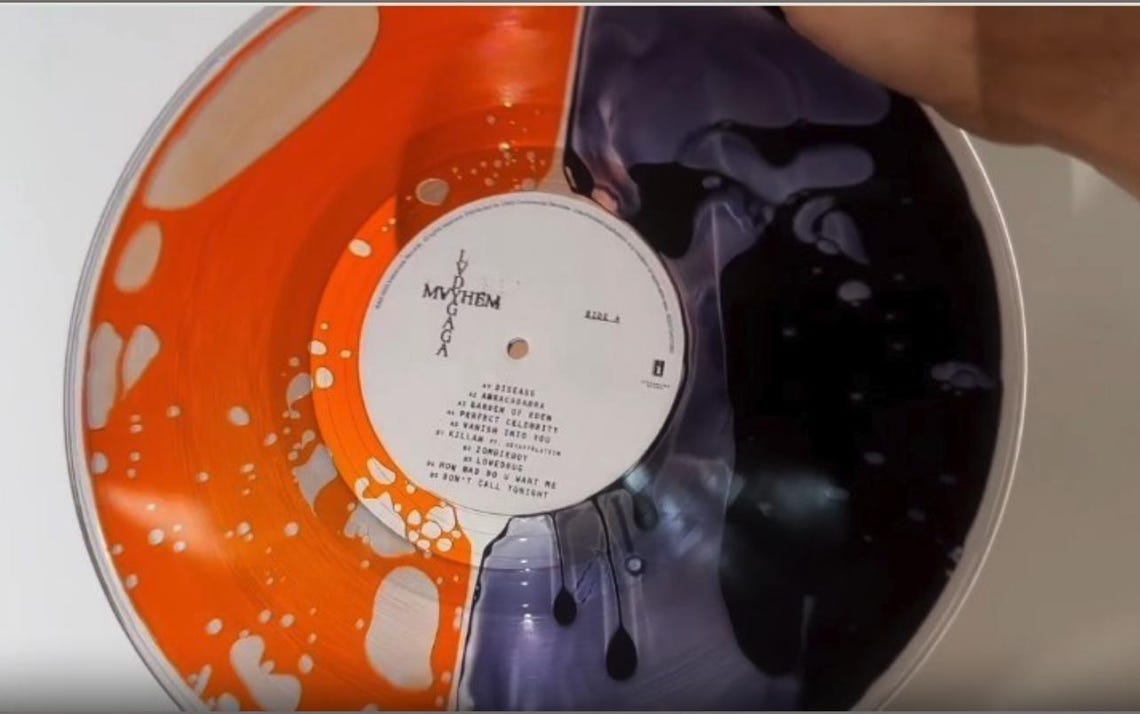 Lady Gaga – Mayhem Liquid Filled Vinyl | Orange & Black Etched Double ...