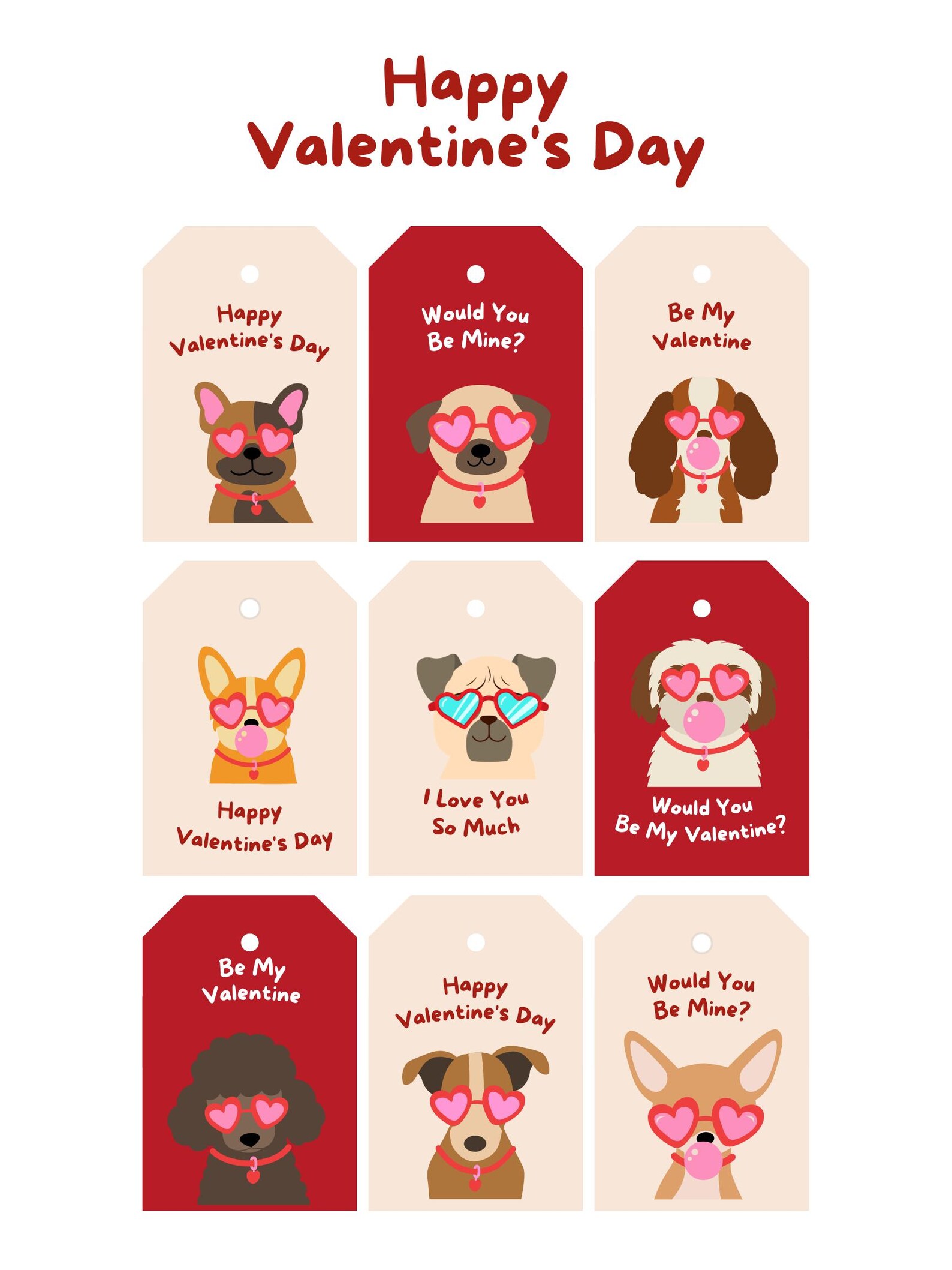 Dog Classroom Valentines Day Cards - Etsy