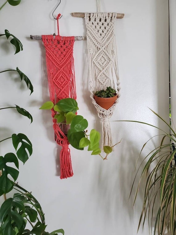 Macrame Wall Hanging Plant Holder Driftwood Wall Hanging - Etsy
