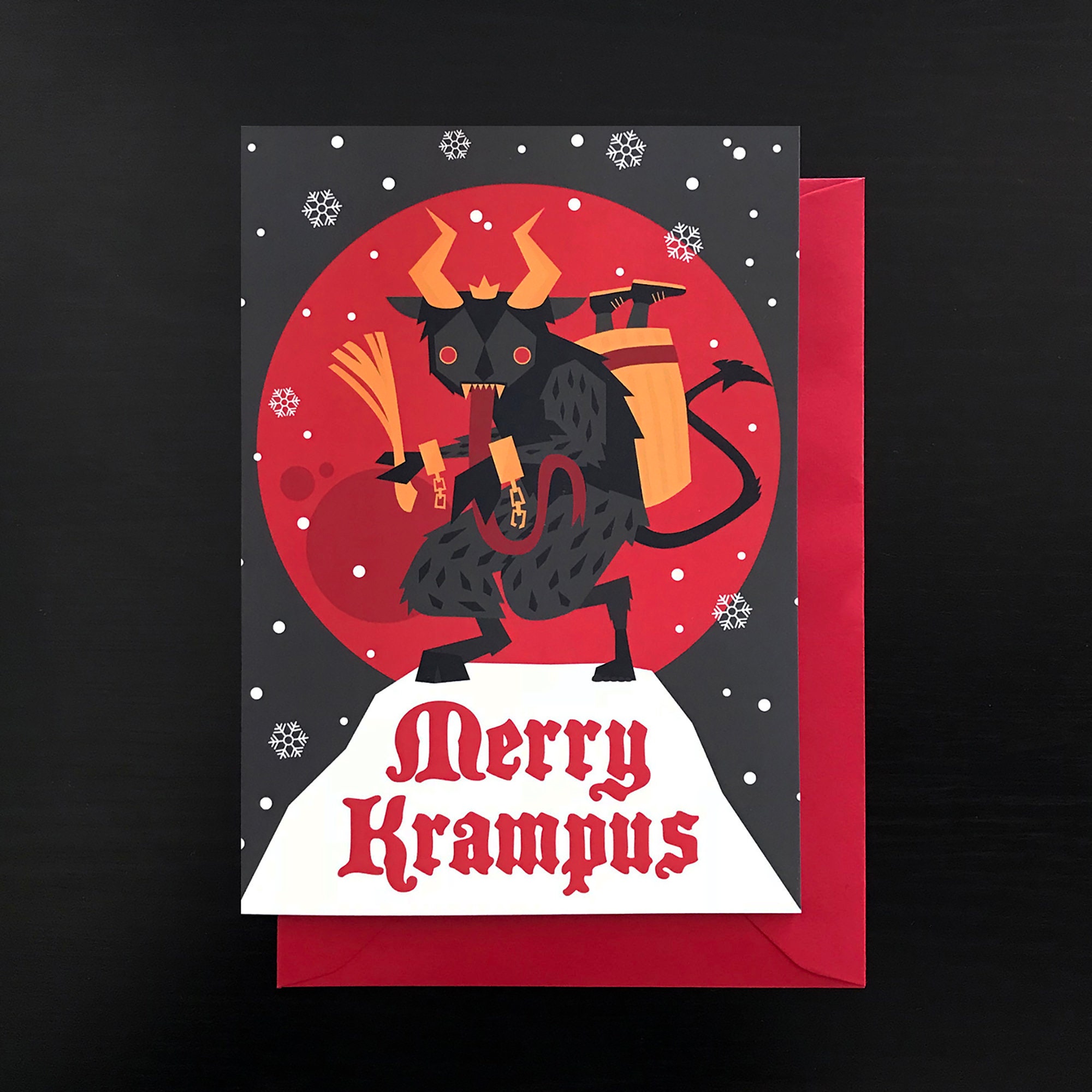 Merry Krampus Greeting Cards - 4 Pack - Etsy
