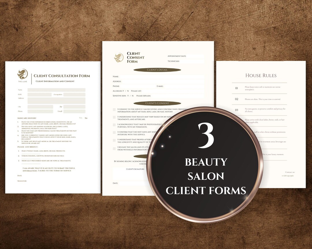 Client Forms Templates for Beauty Salons | Consultation, Consent ...