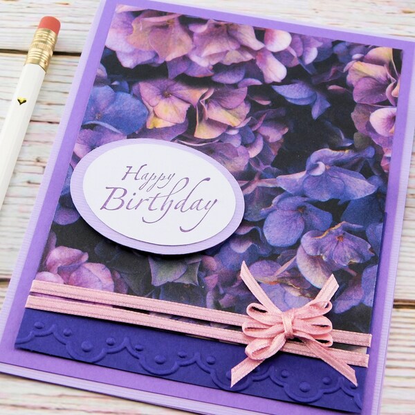 Birthday Card Purple - Etsy