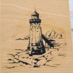 Lighthouse Stamp Nautical Rubber Stamp Wood Mounted Stamp - Etsy