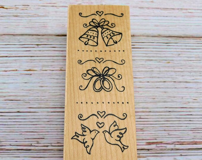 Wedding Rubber Stamp - Wedding Bells Stamp - Wedding Rings Stamp ...