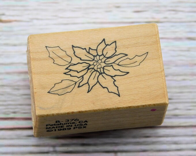 Pointsettia Rubber Stamp - Poinsettia Flower - Christmas Stamp - PSX ...