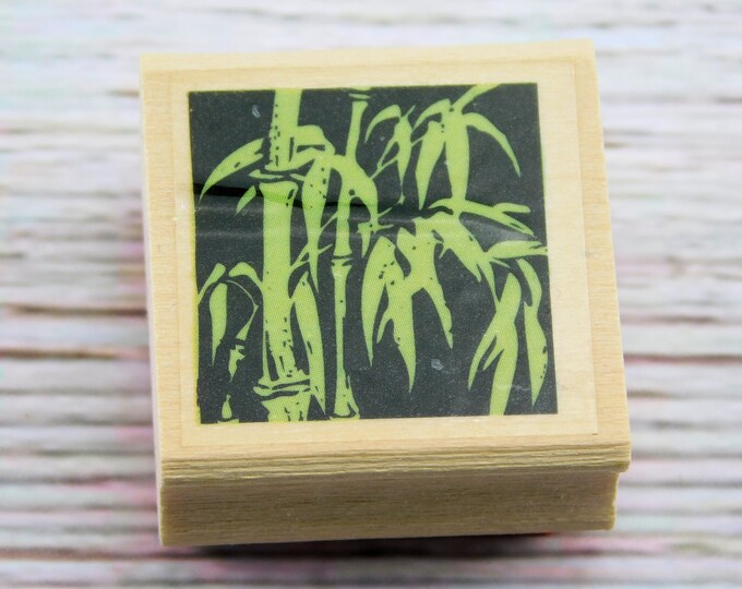Bamboo Rubber Stamp - Small Bamboo Stamp - Bamboo Plant Stamp - Wood ...