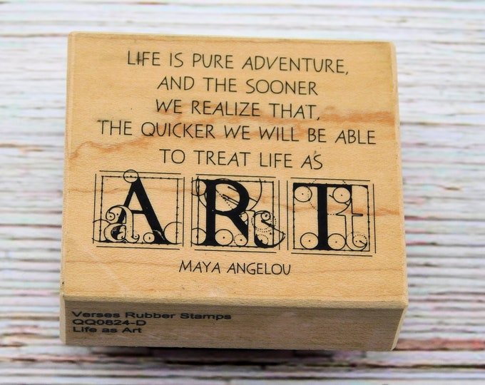 Life as Art Stamp - Quotation Stamp - Verses Rubber Stamps - Wood ...