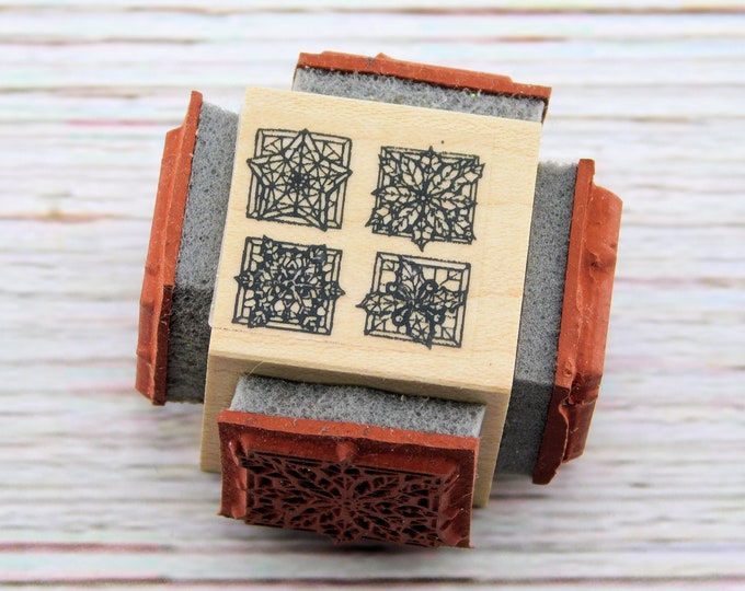 Christmas Star Stamps - Star Rubber Stamp Cube - Wood Mounted Stamp - Etsy