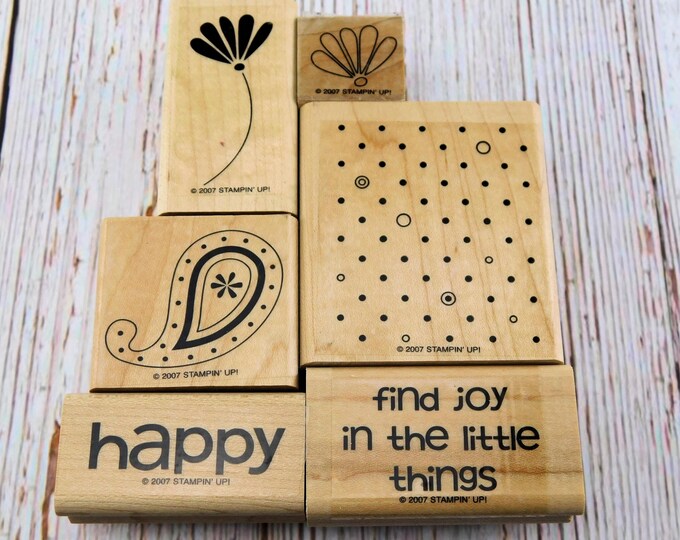 Flower Stamps - Polka Dot Background - Stampin up Rubber Stamp Set ...