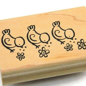 Baby Chick Stamps Chick Border Stamp Paper Salon Stamps Wood Mounted ...