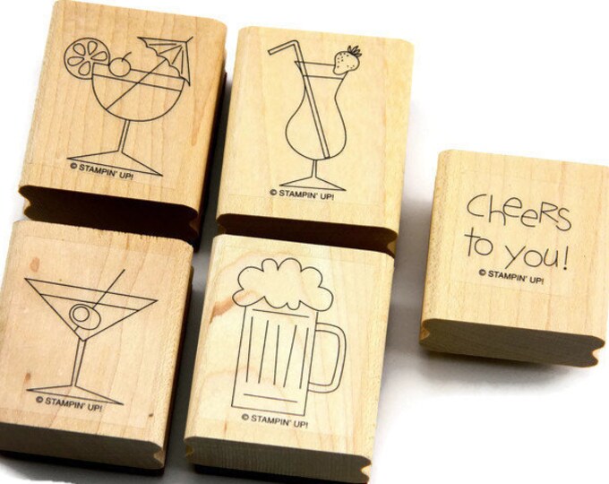Stampin up Stamps Cheers to You Rubber Stamp Set Cocktail Stamps ...