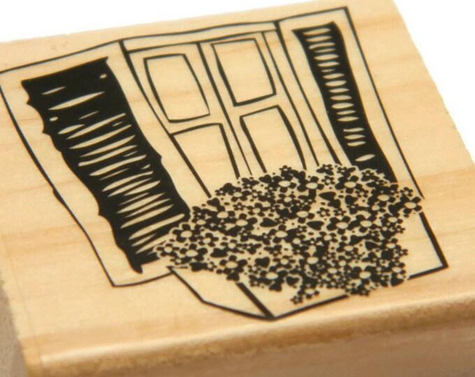 Window Box Stamp - Window With Shutters - Unique Rubber Stamps - Paper ...