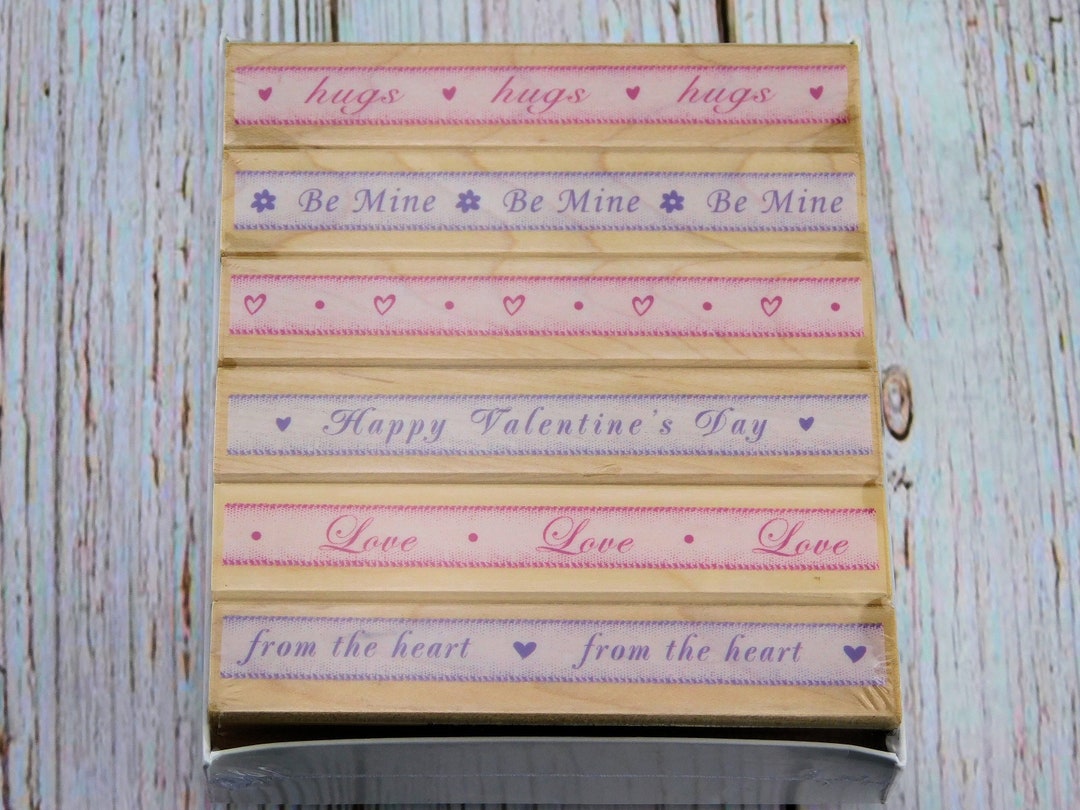 Valentine Stamp Set - Ribbon Messages - Hero Arts Rubber Stamps - Wood ...