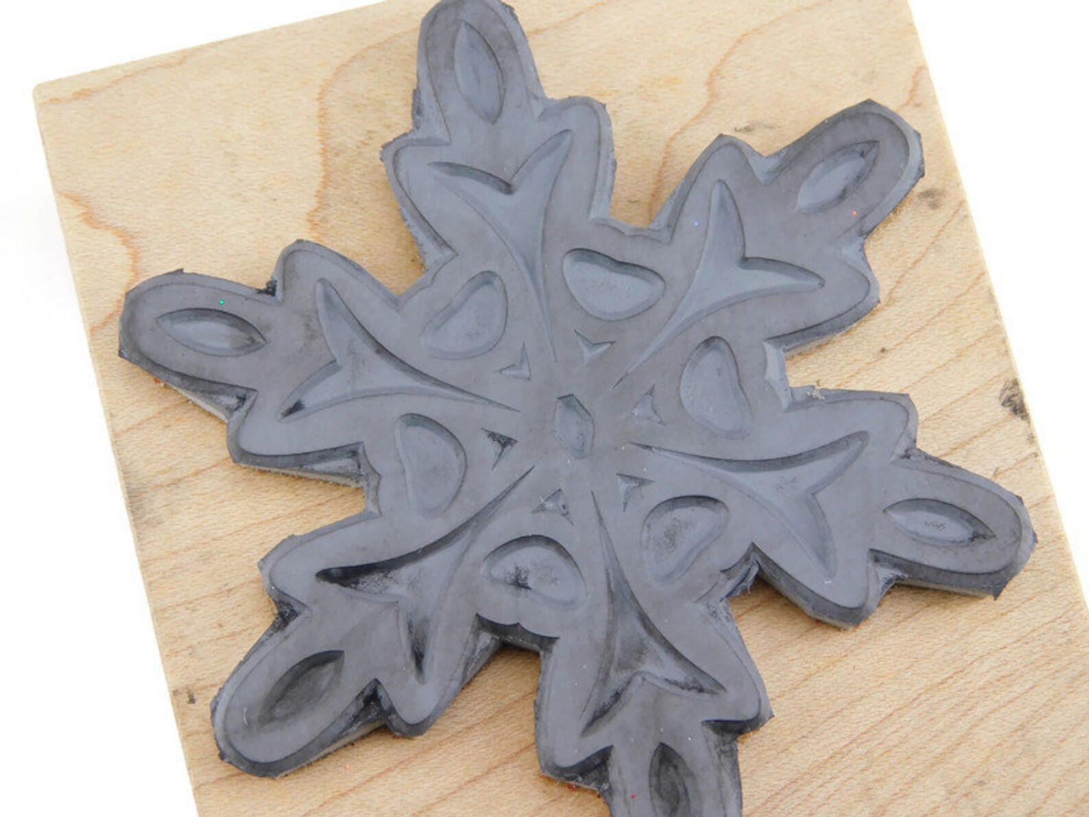 Snowflake Rubber Stamp Winter Snowflake Christmas Stamp Wood Mount ...